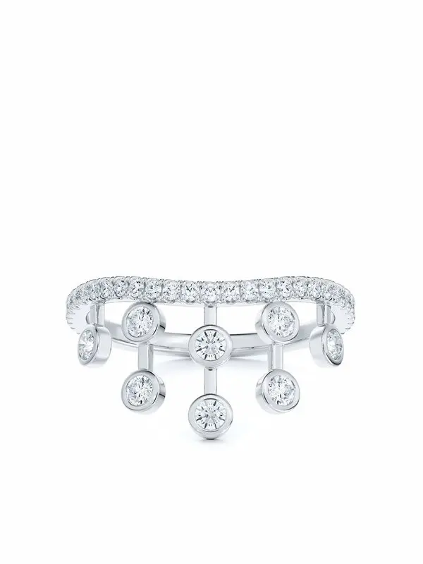 De Beers Platinum Dewdrop Diamond Crown Ring