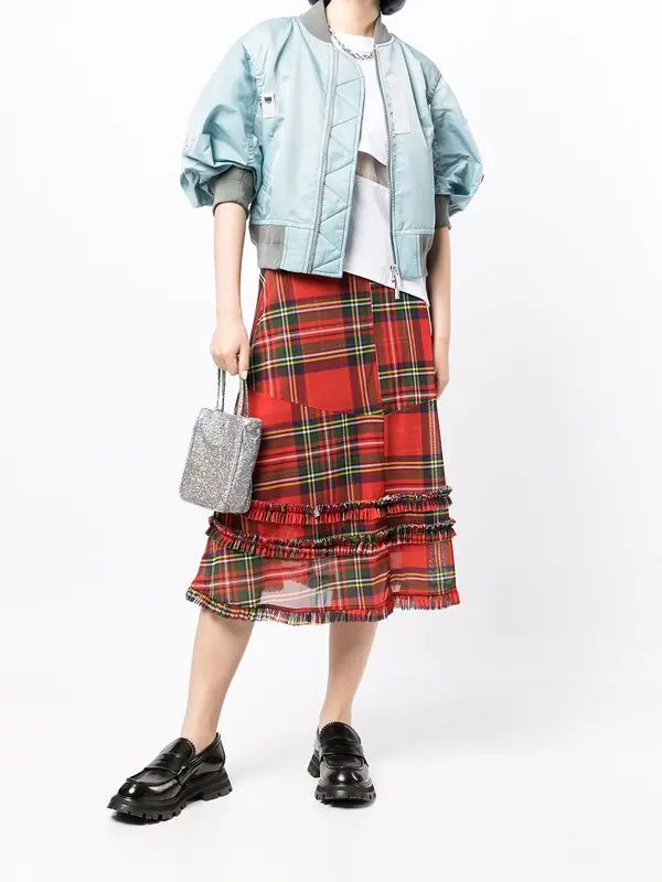Sacai Zip-up Short-sleeve Bomber Jacket