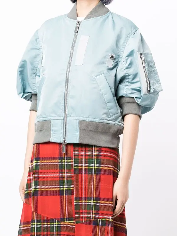 Sacai Zip-up Short-sleeve Bomber Jacket