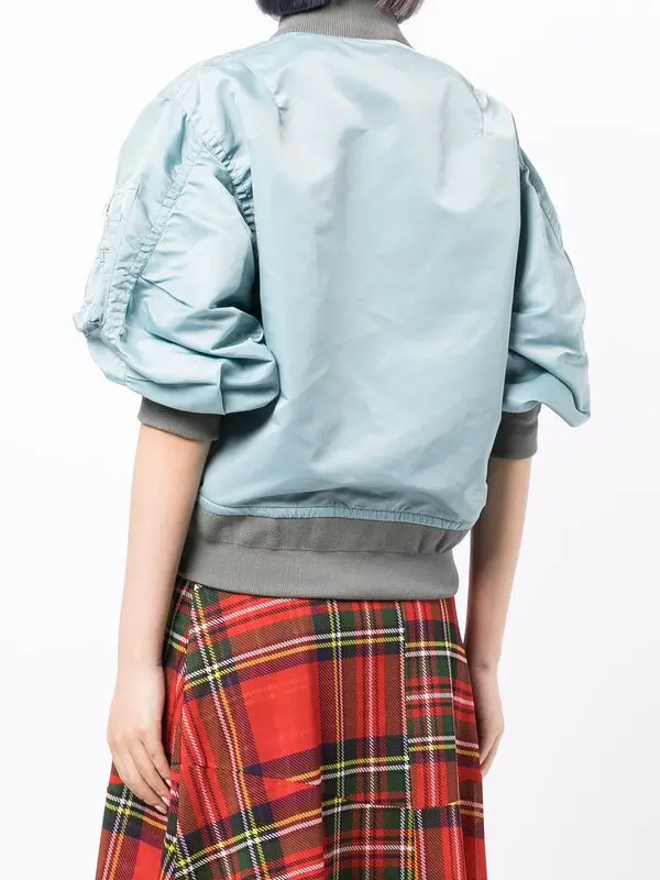 Sacai Zip-up Short-sleeve Bomber Jacket