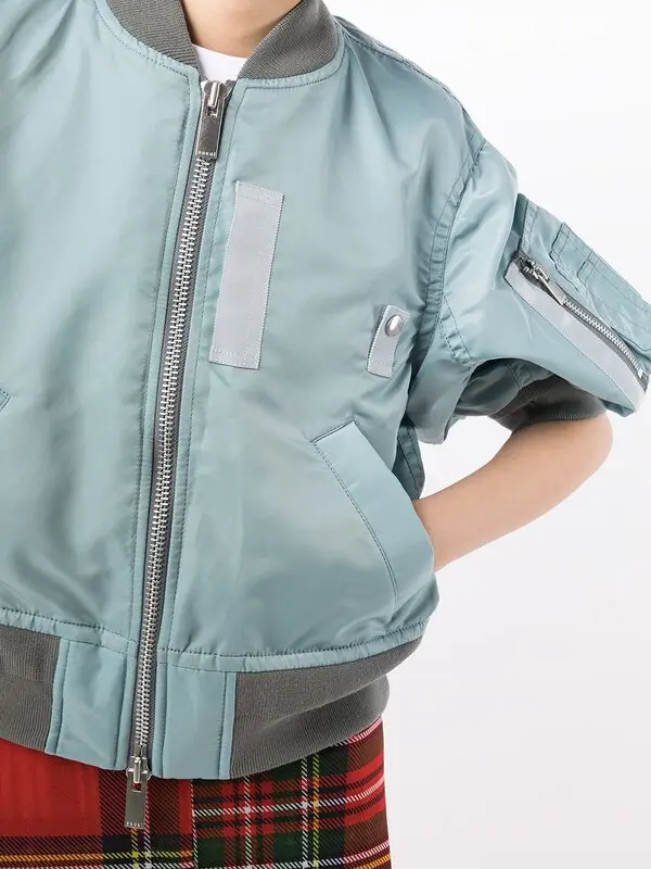 Sacai Zip-up Short-sleeve Bomber Jacket