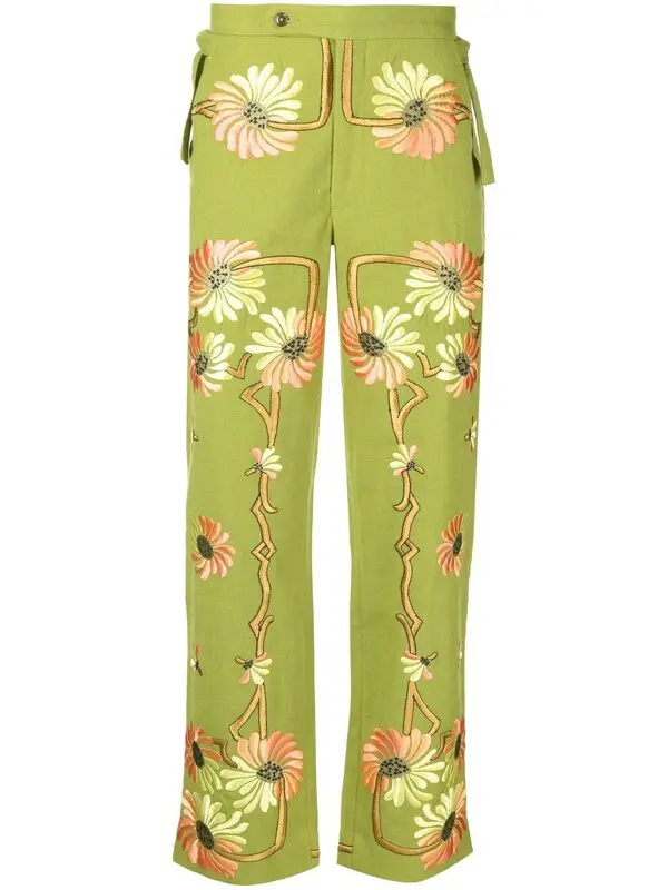 BODE Floral Embroidered Trousers