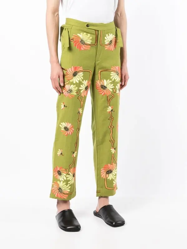 BODE Floral Embroidered Trousers