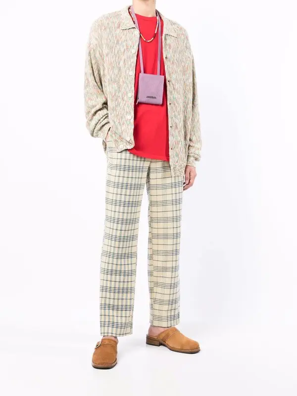 BODE Checked Straight-leg Trousers