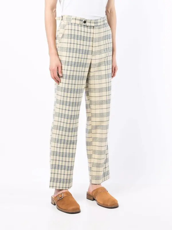 BODE Checked Straight-leg Trousers