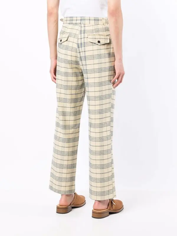 BODE Checked Straight-leg Trousers