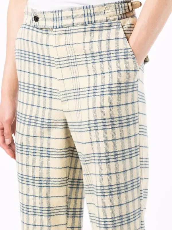 BODE Checked Straight-leg Trousers