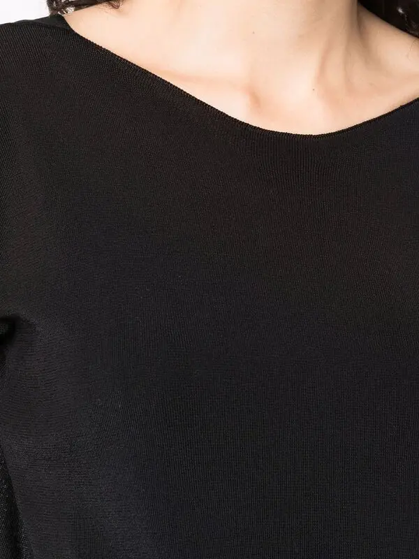 Malo Fine-knit Top - Black