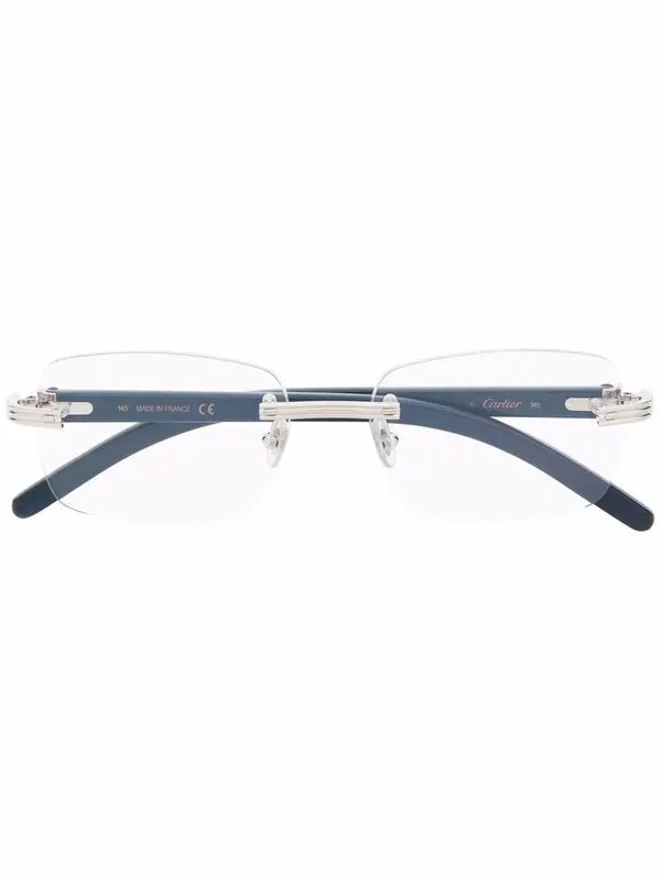 CARTIER Rimless Square-frame Glasses - Blue