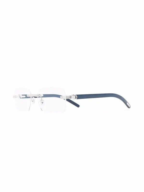 Cartier Rimless Square-frame Glasses - Blue
