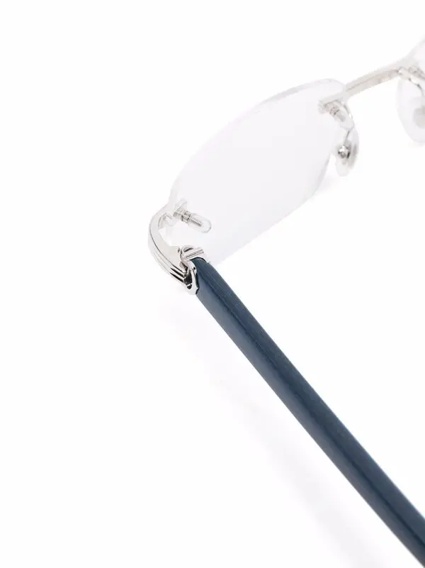 Cartier Rimless Square-frame Glasses - Blue