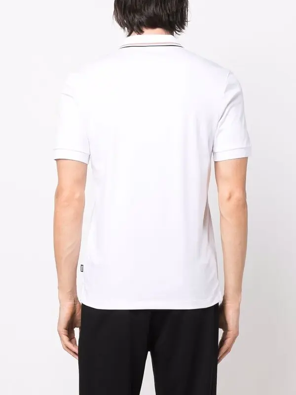 BOSS Stripe-collar Short Sleeved Polo Shirt