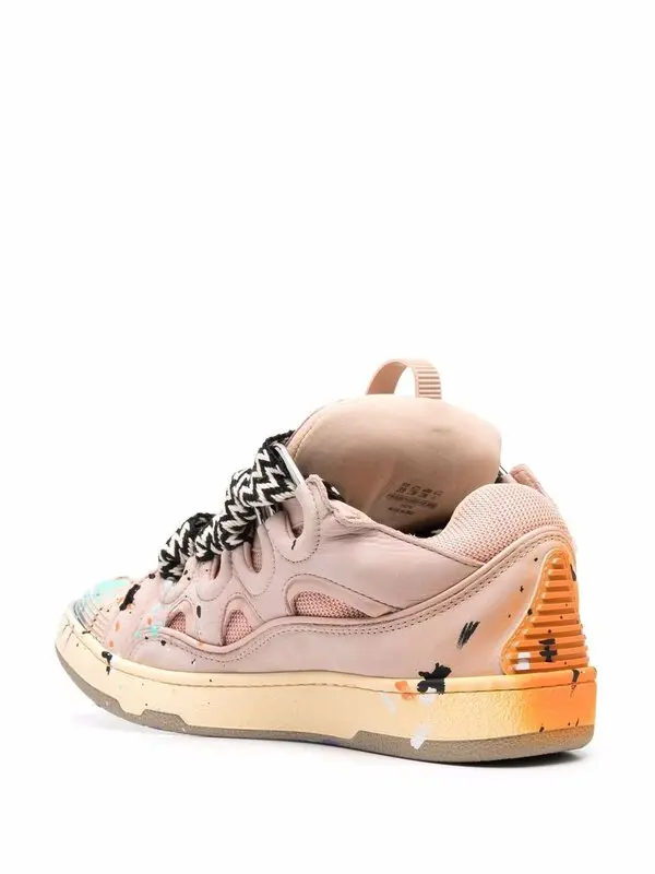 LANVIN Paint-splatter Low-top Sneakers - Pink
