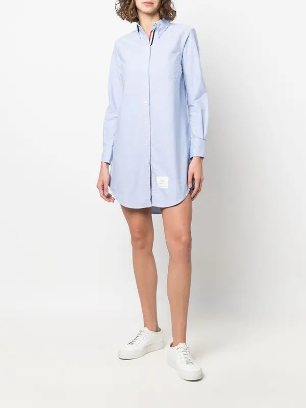 Thom Browne Rwb Trim Shirt Dress - Blue