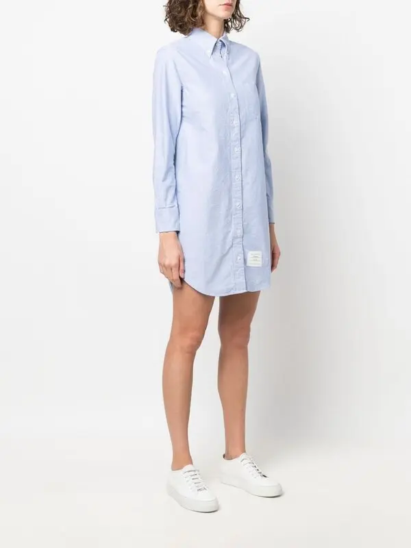 Thom Browne Rwb Trim Shirt Dress - Blue
