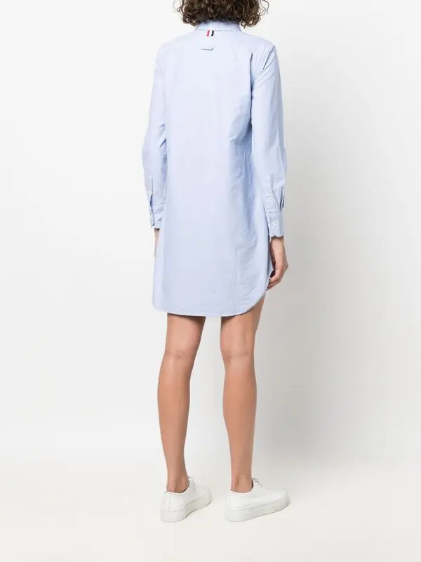 Thom Browne Rwb Trim Shirt Dress - Blue