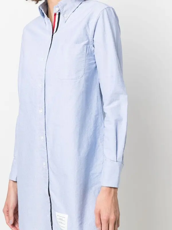 Thom Browne Rwb Trim Shirt Dress - Blue