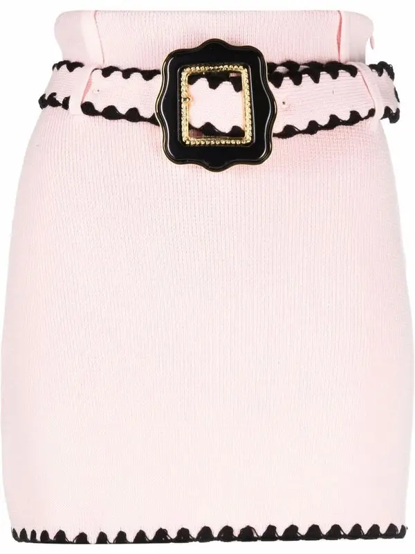 CORMIO Belted Mini Skirt - Pink
