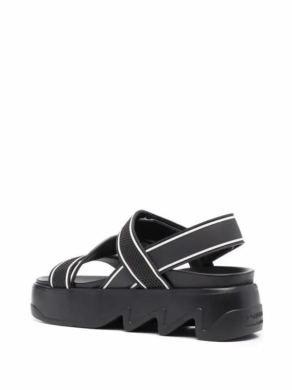 LE SILLA Cross-strap Platform Sandals - Black