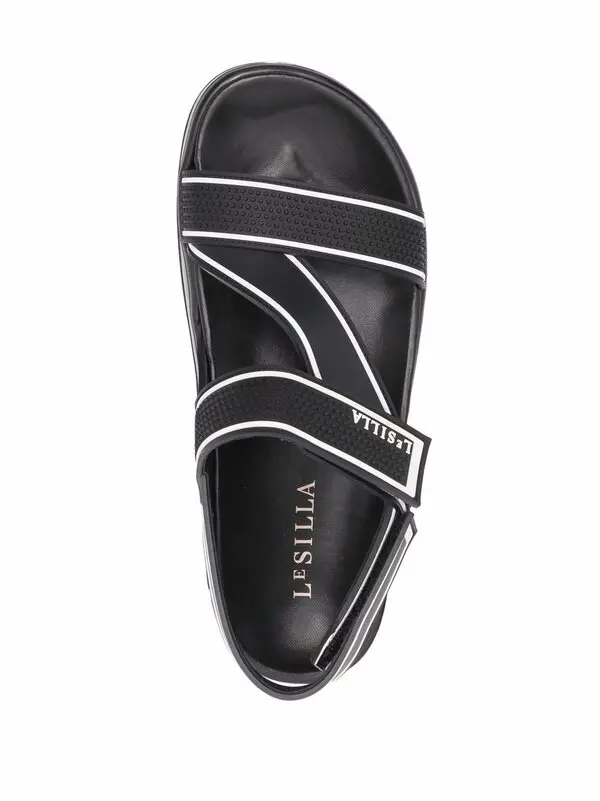 LE SILLA Cross-strap Platform Sandals - Black