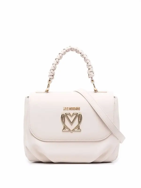 Moschino Heart Logo-plaque Top-handle Tote Bag - Neutrals