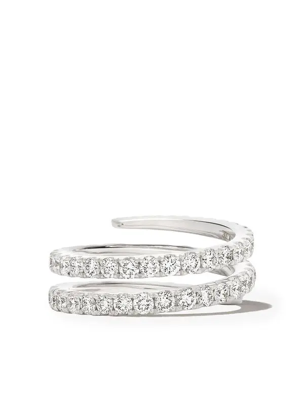 ANITA KO 18kt White Gold Diamond Coil Ring - Silver