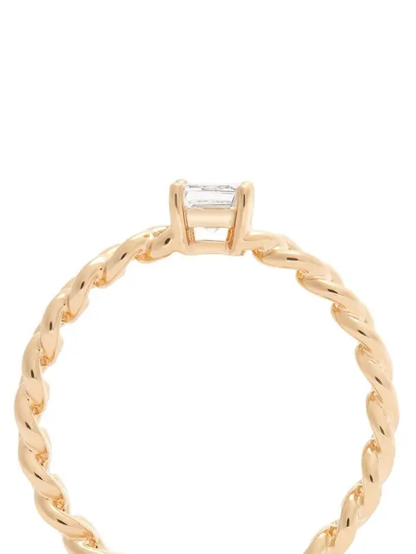 ANITA KO 18kt Yellow Diamond Chain-link Ring - Gold