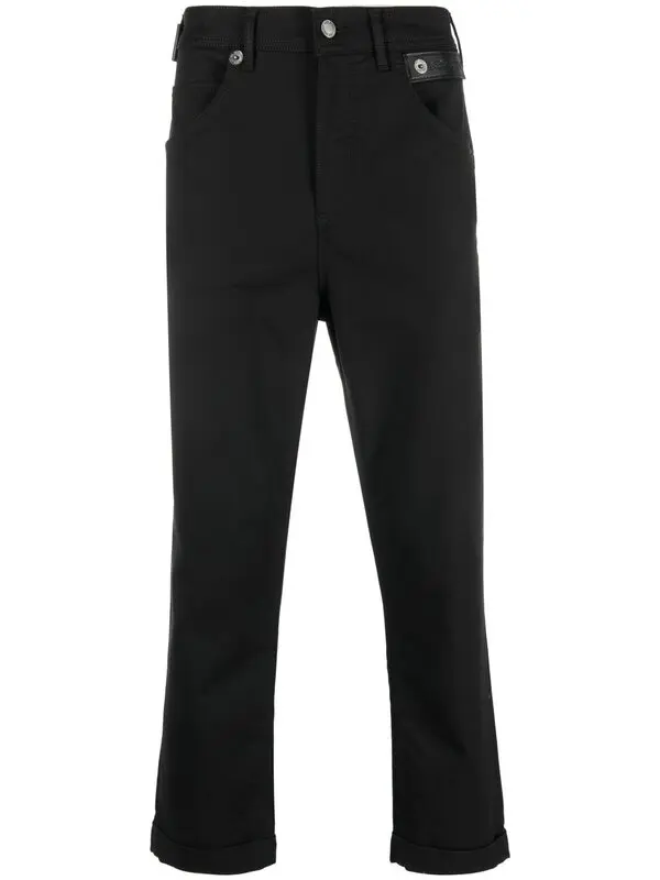Neil Barrett Logo-patch Cropped Kick-flare Trousers