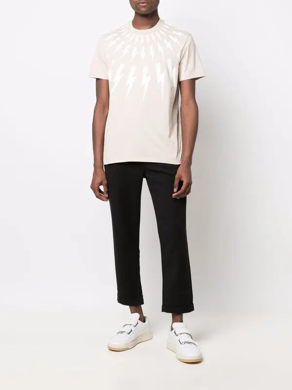 Neil Barrett Logo-patch Cropped Kick-flare Trousers