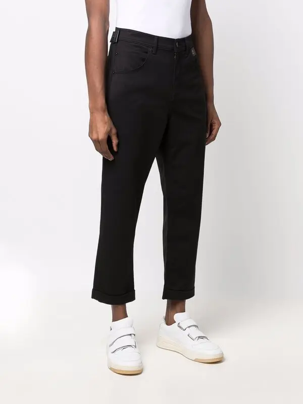 Neil Barrett Logo-patch Cropped Kick-flare Trousers