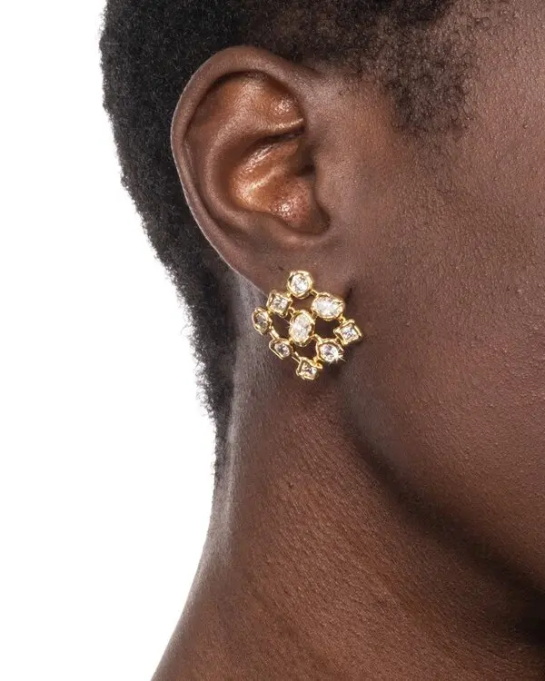 Alexis Bittar Asterales Square Stud Earrings - Gold