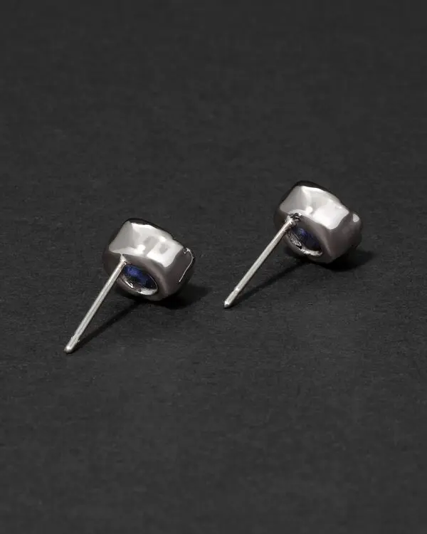 Alexis Bittar Asterales Molten Bezel Stud Earrings - Silver