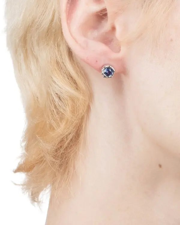 Alexis Bittar Asterales Molten Bezel Stud Earrings - Silver