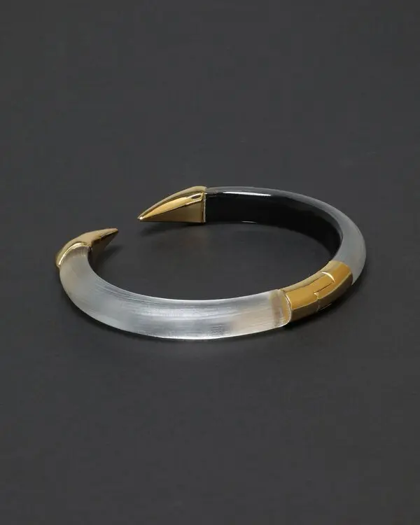 Alexis Bittar Mirrored Pyramid Lucite Brake Hinge Bracelet - Silver