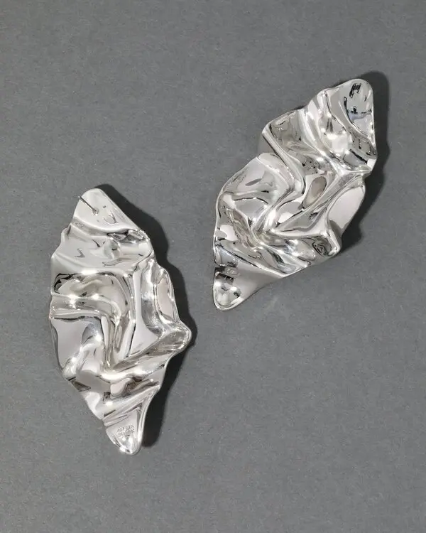 Alexis Bittar Crumpled Post Earrings - Silver