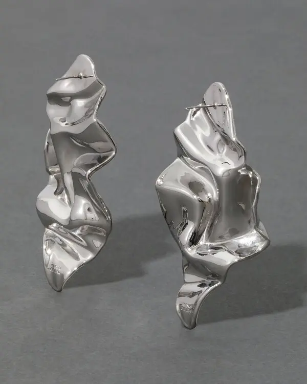 Alexis Bittar Crumpled Post Earrings - Silver