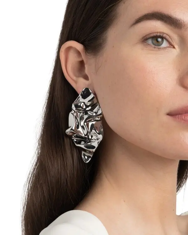Alexis Bittar Crumpled Post Earrings - Silver