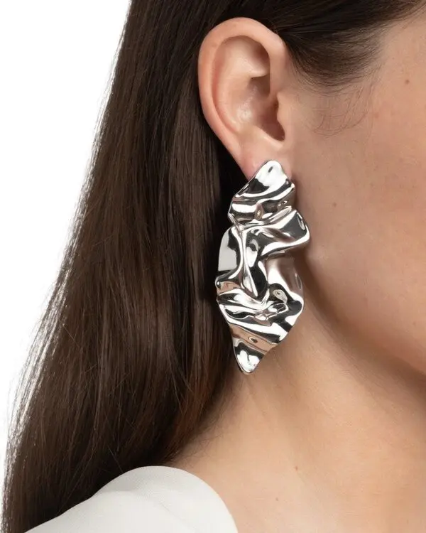 Alexis Bittar Crumpled Post Earrings - Silver