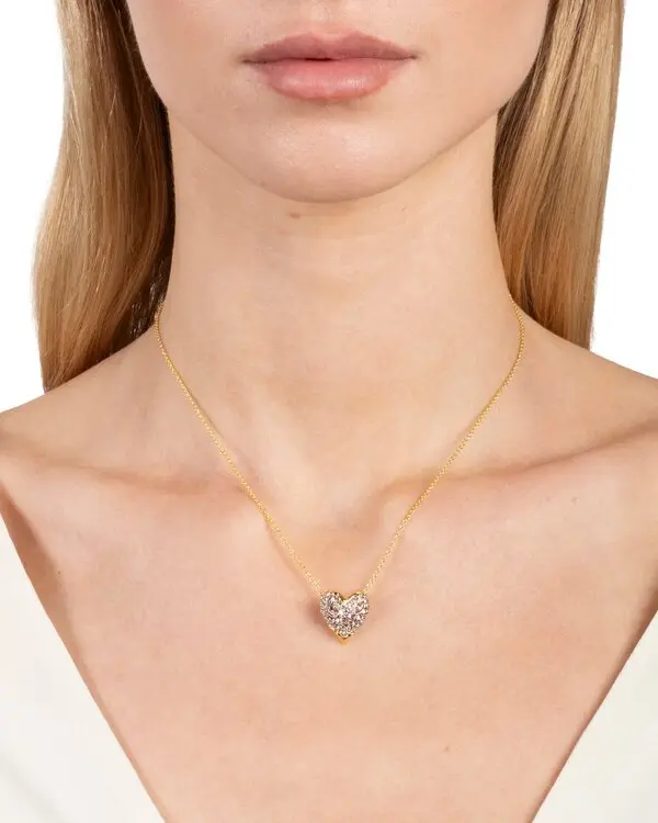 Alexis Bittar Crystal Heart Pendant Necklace - Petal