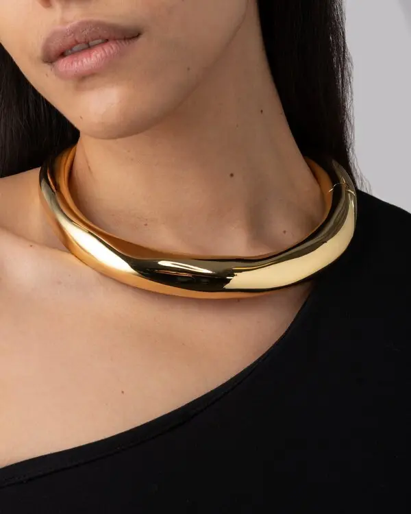 Alexis Bittar Metal Hinged Collar Necklace - Gold