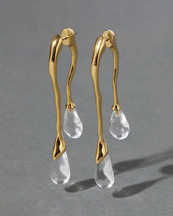 Alexis Bittar Lucite Front Back Double Drop Earring - Clear