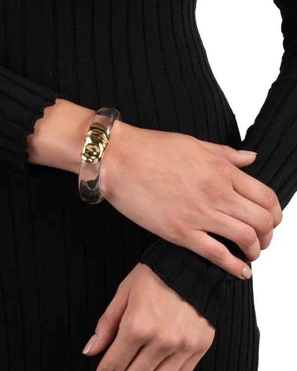 Alexis Bittar Molten Lucite Hinge Bracelet - Gold