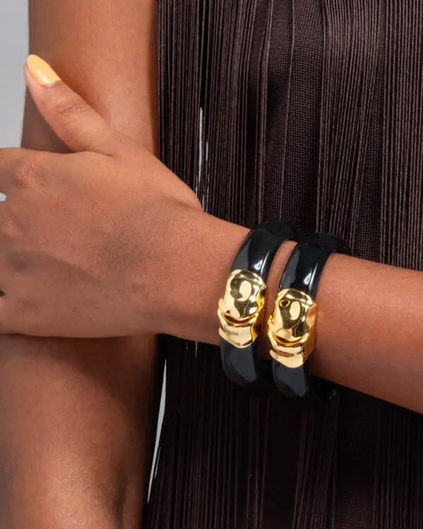 Alexis Bittar Molten Lucite Hinge Bracelet - Gold