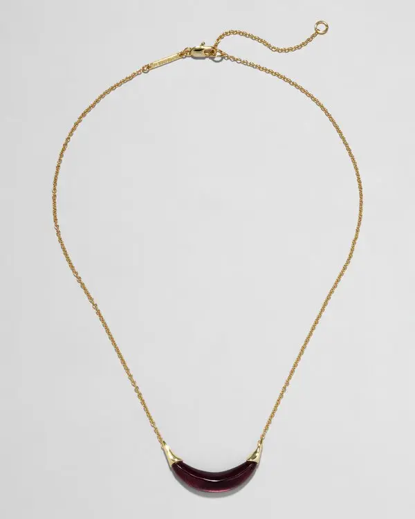Alexis Bittar Capped Crescent Lucite Pendant Necklace