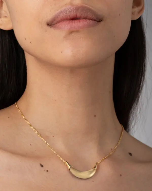 Alexis Bittar Capped Crescent Necklace - Gold