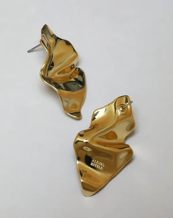 Alexis Bittar Crumpled Post Earrings - Gold