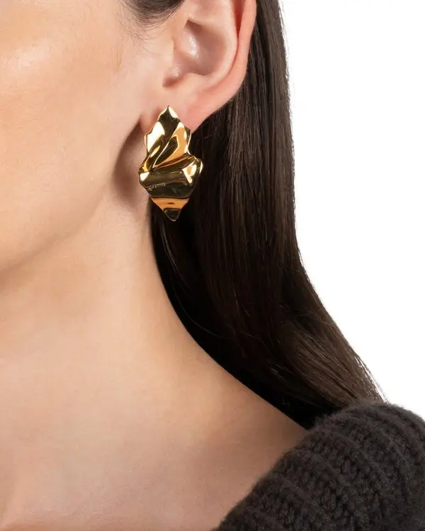 Alexis Bittar Crumpled Post Earrings - Gold