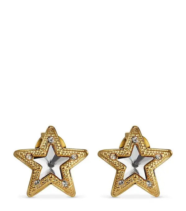 JIMMY CHOO Crystal Star Stud Earrings - Gold