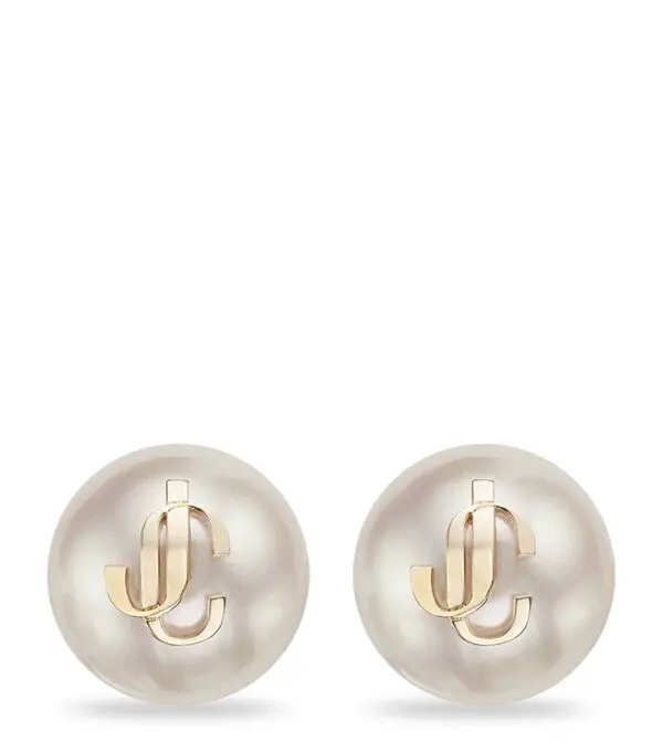 JIMMY CHOO Jc Logo Stud Earrings - Gold