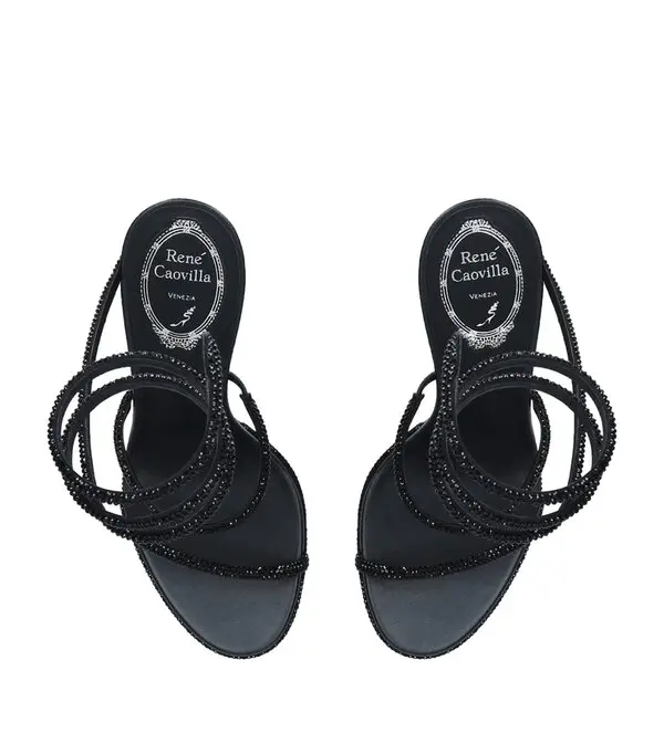 Rene Caovilla Embellished Cleo 105 Sandals - Black